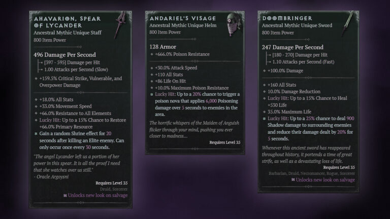 Diablo 4 Mythic Unique Crafting, Diablo IV How to Craft Mythic Uniques