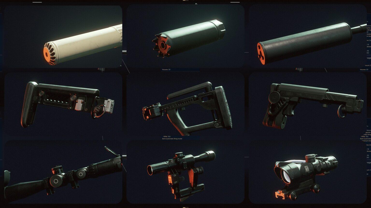 Active Matter Weapon Attachments, All Weapon Attachments in Active Matter
